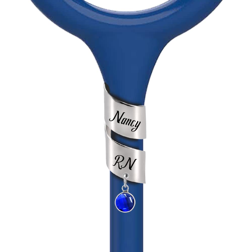 Custom Stethoscope ID Tag for Nurses, Personalized Birthstone Charm Tags Nursing Stethoscope Accessories Graduation Gifts for RN, Medical Student, Doctor