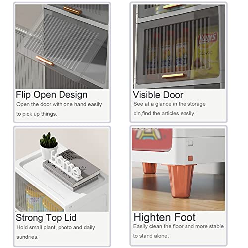 Plastic Storage Bins - 5 Drawers Flip Open Storage Bins, Plastic Home Storage Organizer, Tall Organizer Tower for Bedroom, Bathroom, Office, Laundry, Kitchen, Craft Room, Nursery and School Dorm