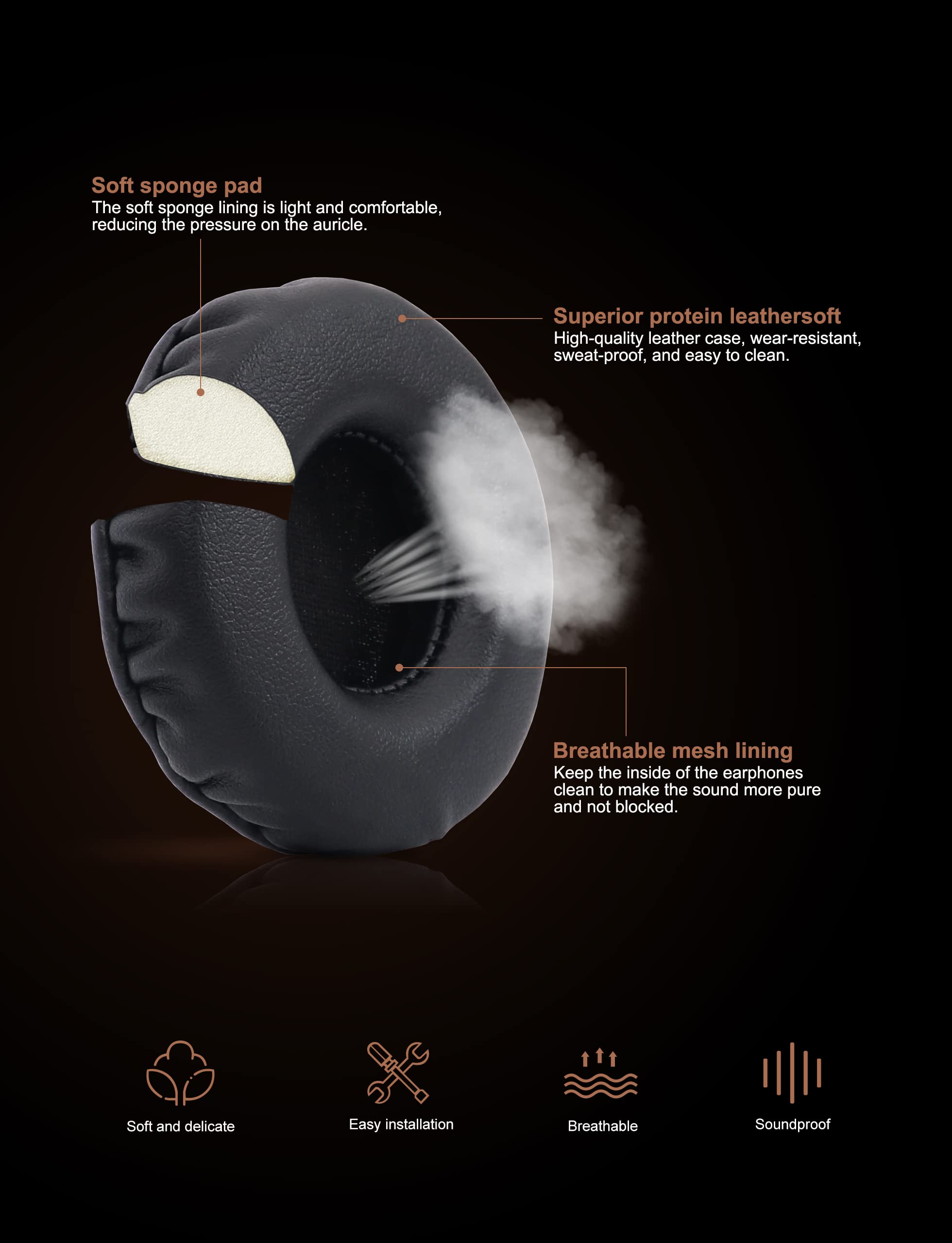 WYWY.Wide PU Leather Earmuffs Compatible with Valve Index VR Headset Speaker Earmuffs Protective Cover VR Earphone Cover