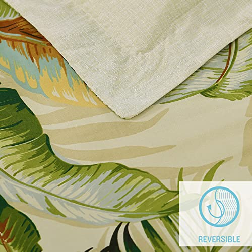 Tommy Bahama - Queen Comforter Set, Cotton Sateen Bedding with Matching Shams & Bedskirt, Home Decor for All Seasons (Palmiers Green, Queen)
