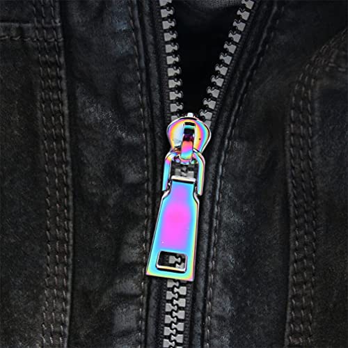 TEHAUX Rainbow Pulls Zipper Replacement 10pcs Metal Slider Zipper Repair Zipper for Sewing DIY Tailor Craft Coats Jacket Purses Luggage Backpacks Bags Shoes