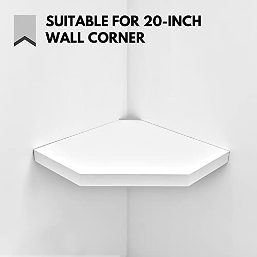 WELLAND Big Size Phoenix Corner Wall Mount Shelf for DVD Players/Cable Boxes/Games Consoles/TV Accessories, White