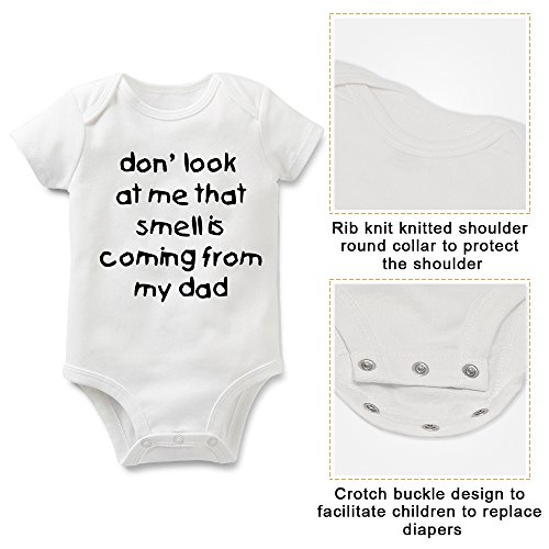 Rocksir Funny Slogan Super Soft Cotton Comfy Baby Short Sleeve Bodysuit (dad1, 3m)