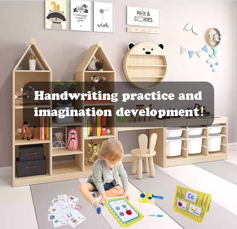 LST LISKTO Montessori Busy Book for Toddlers 1-3 | Reusable Preschool Learning Activities | No Messy Ink, Just Water! Perfect for Developing Reading/Writing Skills & Portability