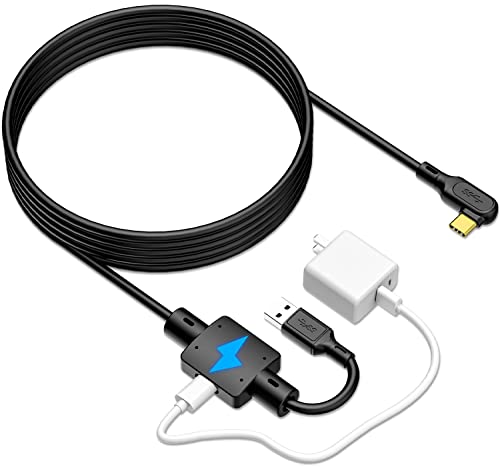 Upgraded 16FT Link Cable for Oculus Quest 2, Oculus Charging Cable with Separate Charging Port for Ultra-Durable Power, USB C 3.2 Gen1 Type A to C Cable for VR Headset Accessories and Gaming PC