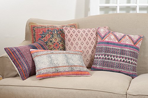 SARO LIFESTYLE Bohême Collection Boho Stripes Oblong Throw Pillow/8414.M1220B, 12 in x 20
