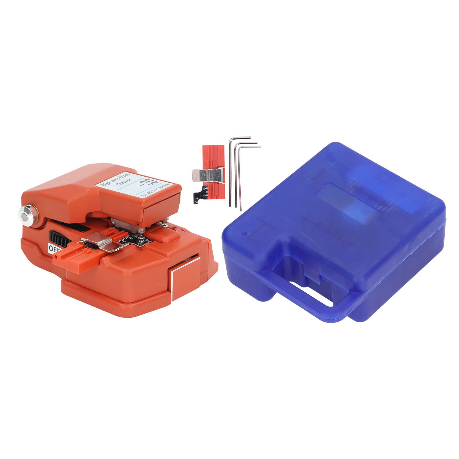 Fiber Cleaver, High Accuracy Fiber Optic Cutter Aluminum Alloy Tungsten Steel ABS Stable Performance Thickened Unbreakable for Net Installation(Orange)