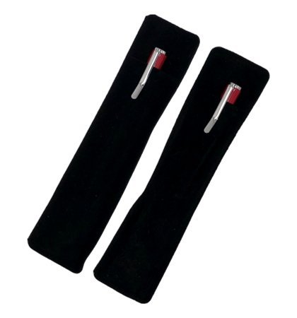 NarwhalCo Set of 2 Red Small Pens (3.35") with Black Ink for Pocket, Wallet, Planner, Purse or Passport