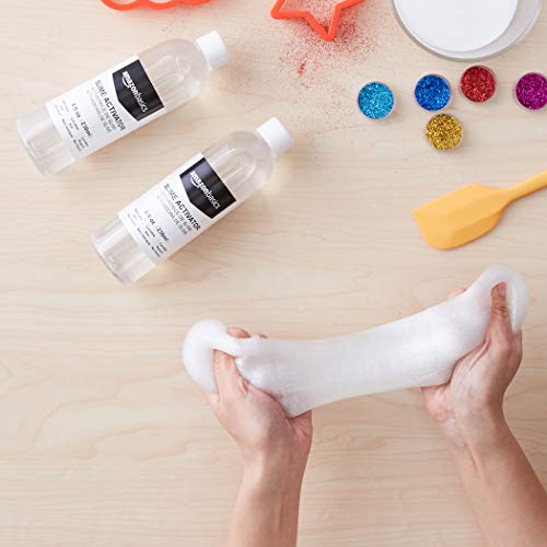 Amazon Basics Glue Slime Activator Solution, Great for Making Slime, 2-Pack. 8-oz, Transparent