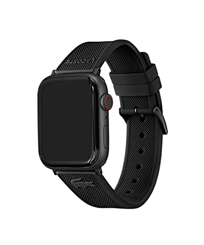 Lacoste Apple Watch Black Silicone Strap