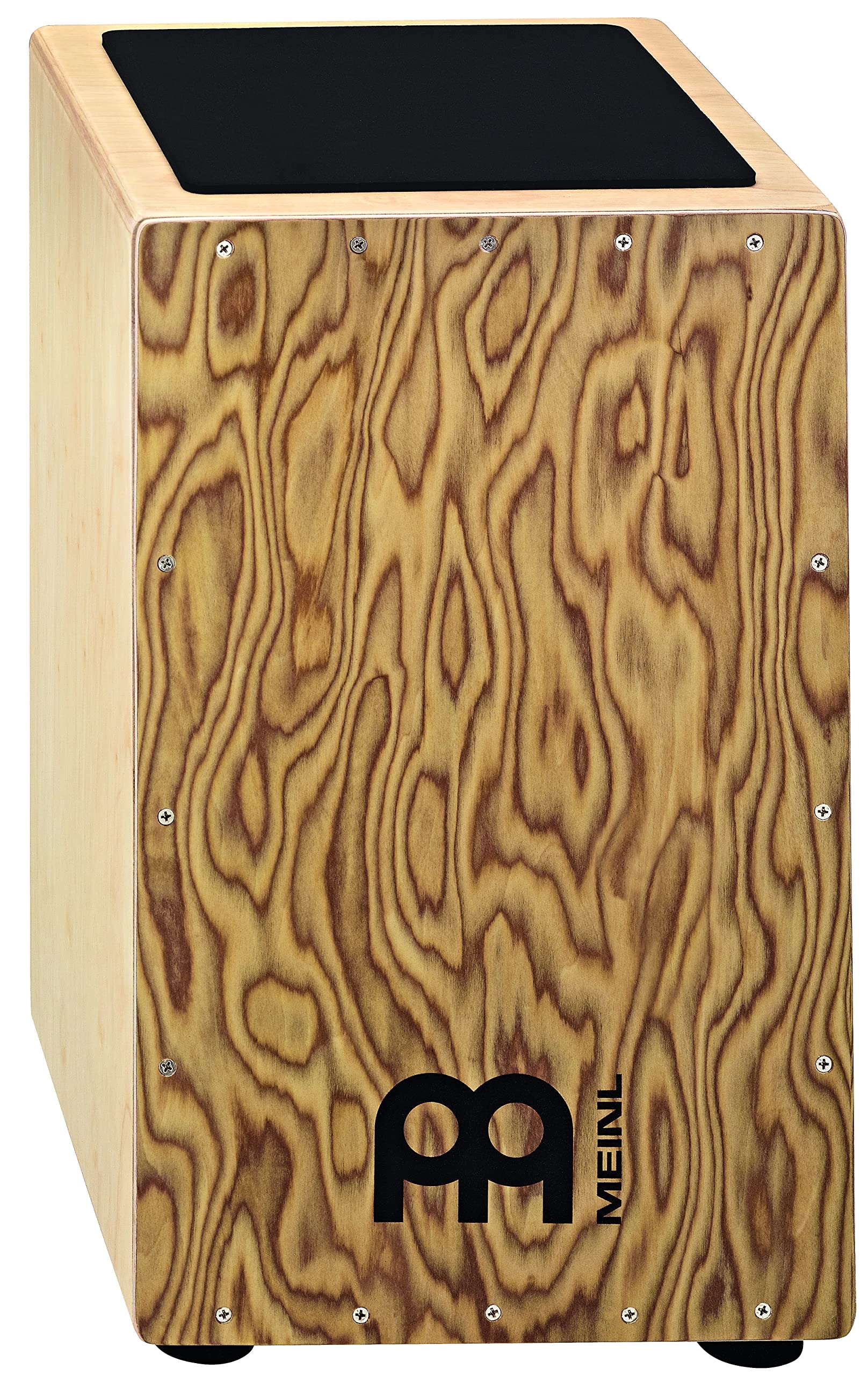 Meinl Cajon Box Drum with Internal Metal Strings for Adjustable Snare Effect – NOT MADE IN CHINA - Hardwood Full Size with Makah Burl Frontplate, 2-YEAR WARRANTY (CAJ3MB-M)