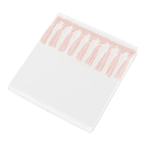Sweet Jojo Designs Boho Bohemian Foldable Fabric Storage Cube Bins Boxes Organizer Toys Kids Baby Children - Set of 2 - Blush Pink White Farmhouse Shabby Chic Designer Modern Minimalist Tassel Macrame