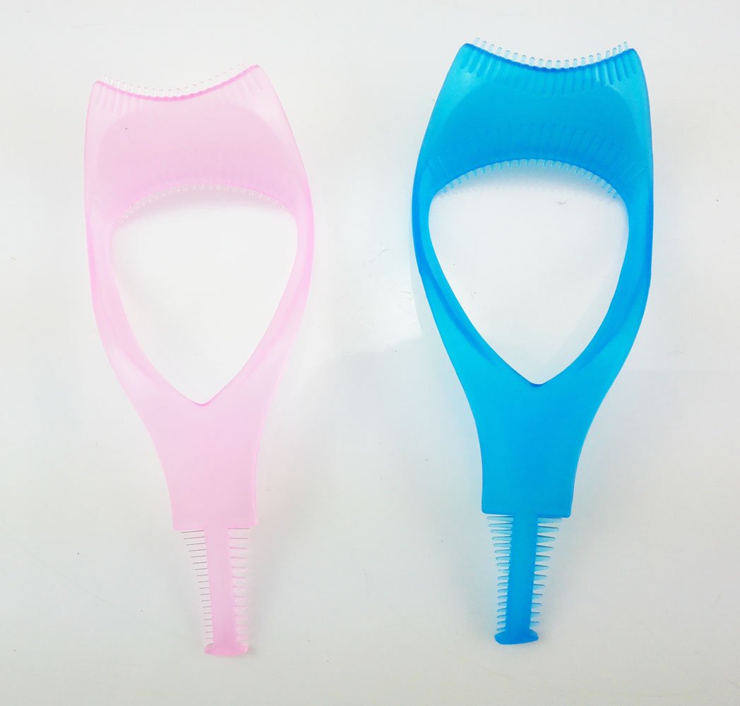 yueton 2pcs 3 in 1 Makeup Eyelash Tool Upper Lower Lash Mascara Applicator Guide Eyelash Comb Cosmetic Tool