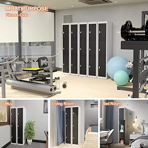 SUPEER Metal Lockers with 3 Doors,72" H Tall Steel Storage Lockers for Employees,Locker Storage Cabinets for School, Gym, Home, Office