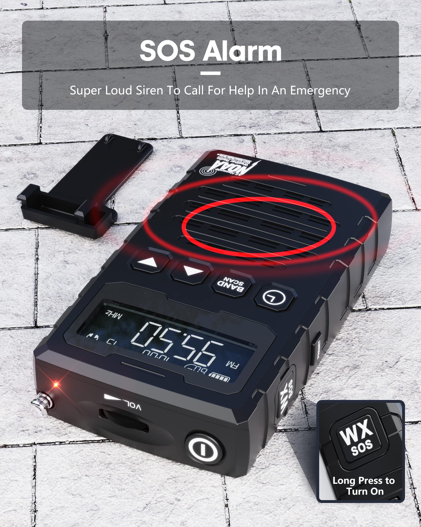 NOAA Weather Radio - Rechargeable NOAA/AM/FM Emergency Radio, Portable Pocket Radio, Longest Playtime, Best Reception, Digital Tuning, Auto Scan&Preset Function, Time Display, Mono Headphone Socket