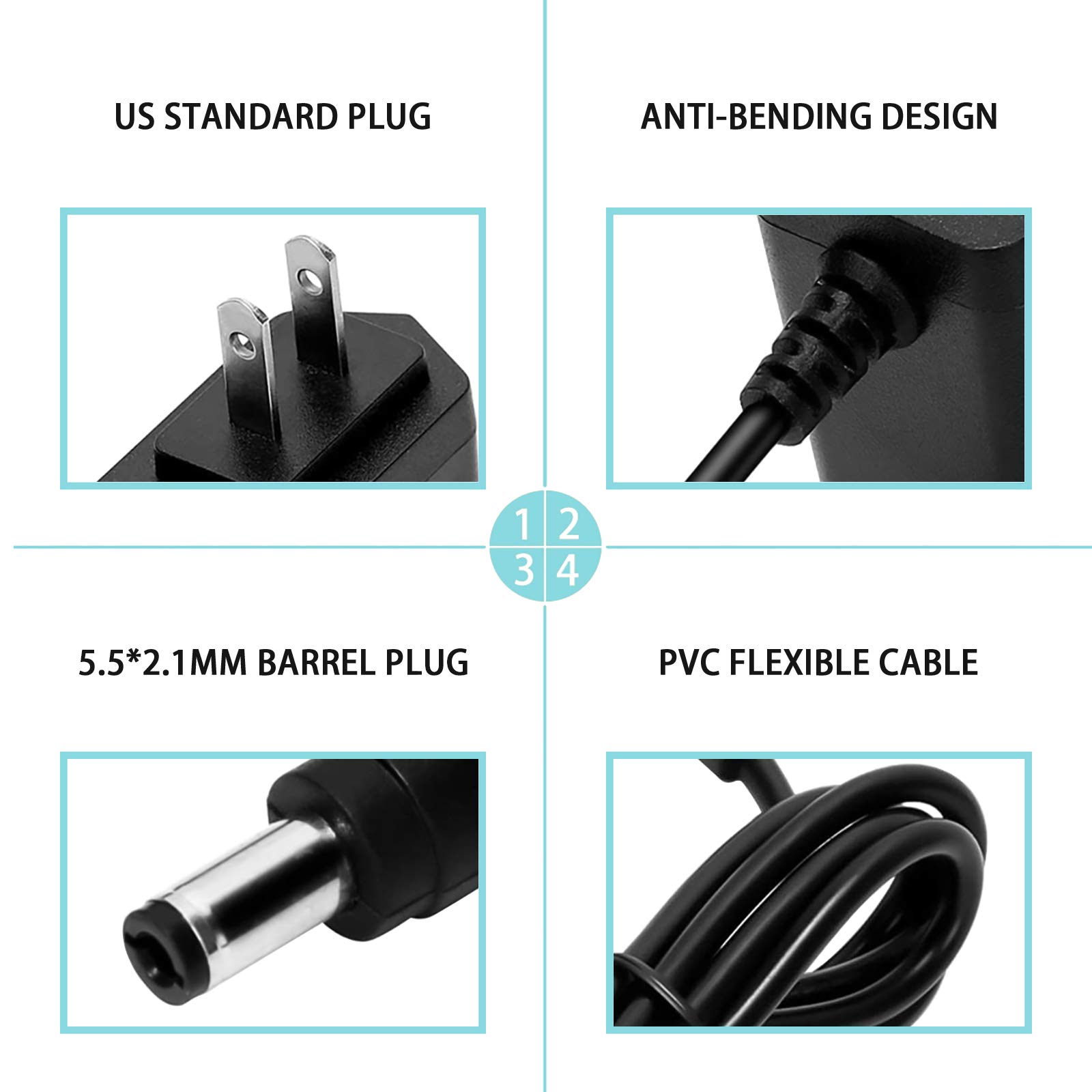 WindSwallow 9V AC/DC Power Supply Adapter Compatibility with for Boss Electronic Effects Pedal, Dunlop, Danelectro, DigiTech, Ditto, Electro Harmonix, TC Electronic, Zoom Guitar Multi Effects Pedal