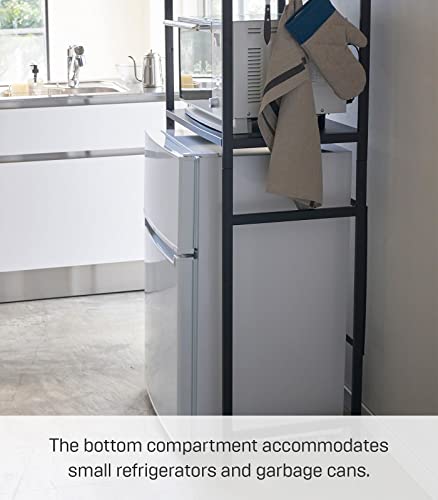 Yamazaki Home Kitchen Appliance 3 tier Storage Rack-Standing Organizer Shelves, One Size, Black