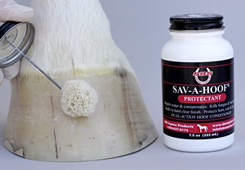SAV-A-HOOF PROTECTANT by SBS Equine , Dual-Action Hoof Conditioner, Antiseptic Barrier Against Infection, Repels Moisture & Contaminates, 7.5 fl. oz.