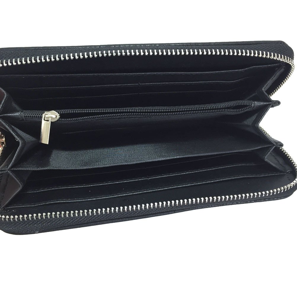 Zzfab Laser sparkle Gem Wallet Rhinestone Wallet -Bling wallet Black