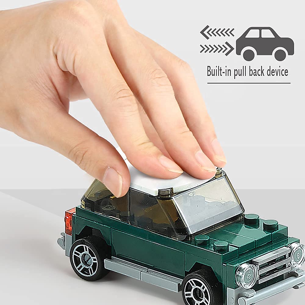 Uvini Building Block Pull Back Car for Kids, Vehicles Bricks, Racing Car Building Sets, Building Blocks Car Sets, Best Gift for Kids 6+ on Build and Play Game Party Favors, 558 Pieces