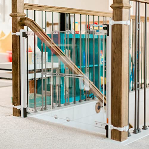 Qdos Crystal Designer Baby Safety Gate - Meets Tougher European Standards - Modern Design and Unparalleled Safety - Beauty & Safety Together at Last - Simple Installation | Hardware Mount