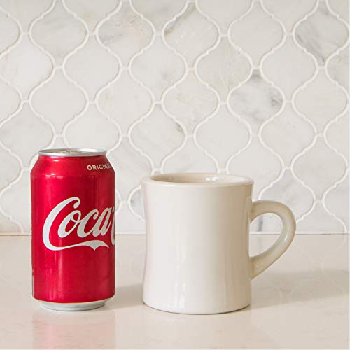 Serami Classic Cream White Diner Mugs for Coffee with 11oz Capacity, Set of 4