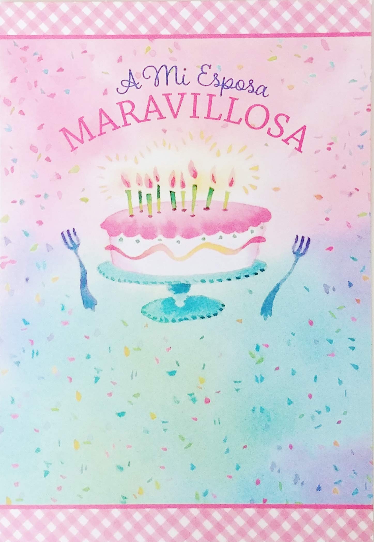 Greeting Card A Mi Esposa Maravillosa - To My Wonderful Wife Happy Birthday in Spanish