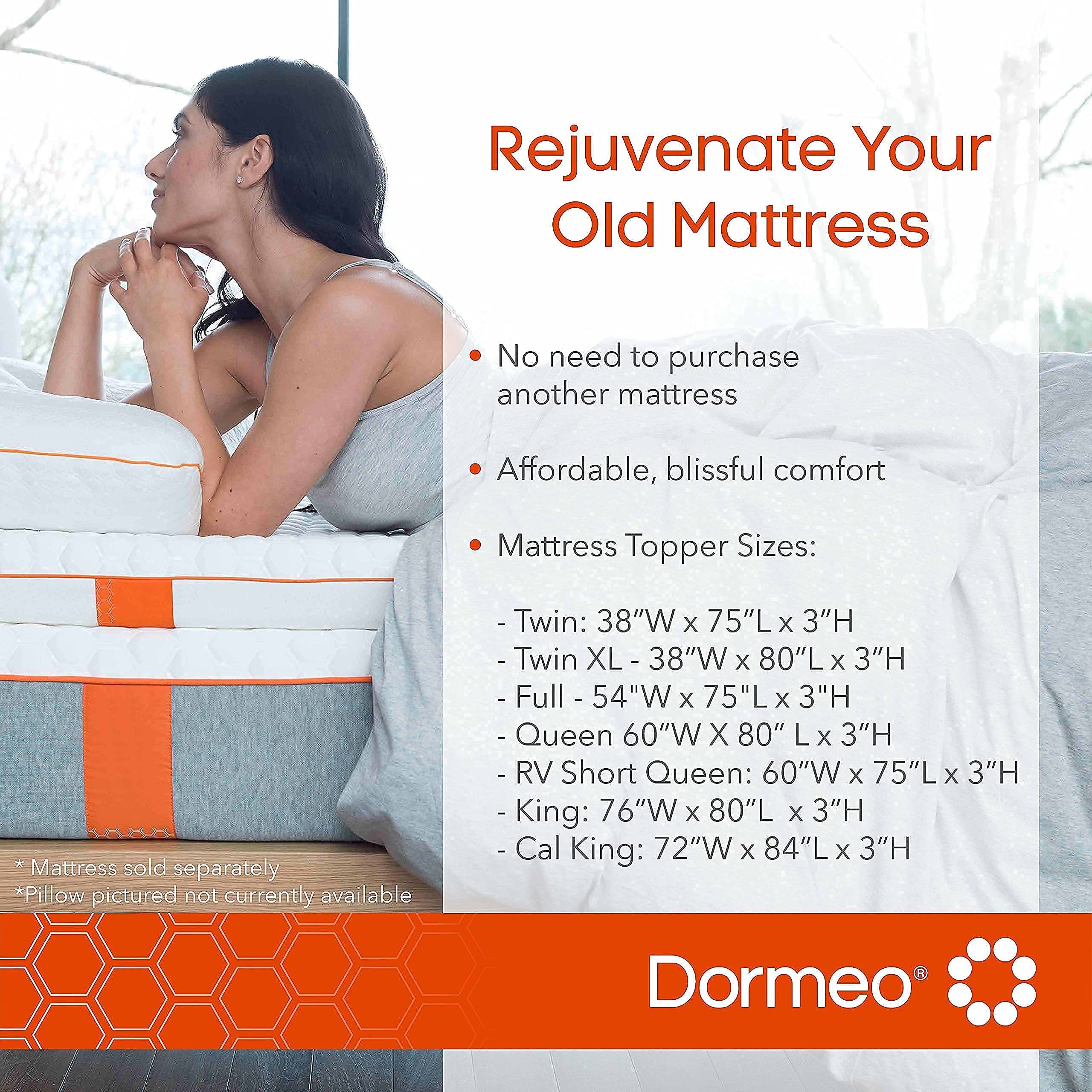 The Premium Mattress Topper by Dormeo (Full) and True Evolution Pillow Bundle