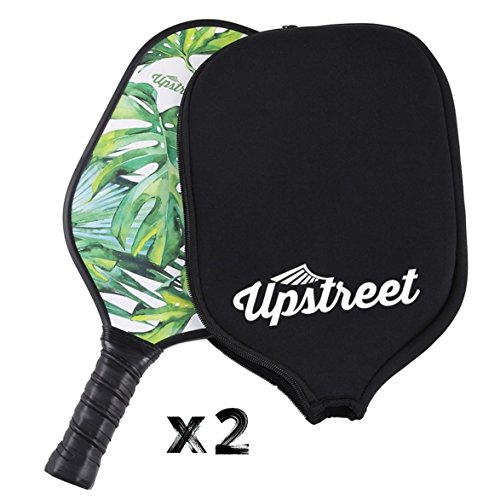 Upstreet Graphite Pickleball Paddle Set of 2 | Pickle Paddle Pickleball Set | Pickleball Rackets Include Padded Cover, Lightweight Honeycomb Composite Pickleball Paddles for Women & Men, Paddle Racket