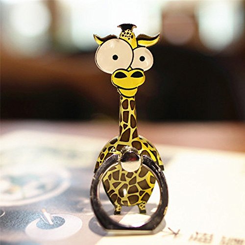 UnderReef Cell Phone Finger Ring Holder Cute Animal Smartphone Stand 360 Swivel for iPhone, Ipad, Samsung HTC Nokia Smartphones Tablet (Giraffe)