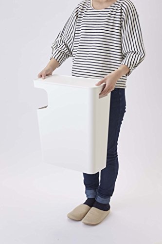 YAMAZAKI home Tower Side table and Trash can White - 3988