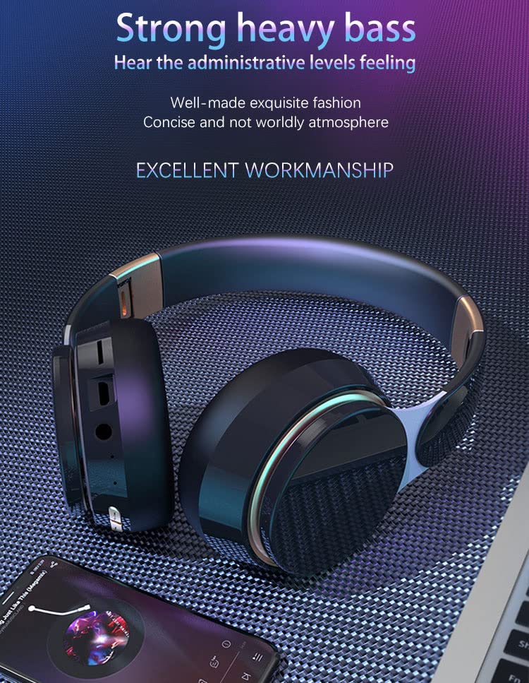 Wireless Headphones Gaming BT 5.0 Bluetooth Long Lasting Life Painless Wear Heavy Bass Upgraded Active Noise Canceling (Green)
