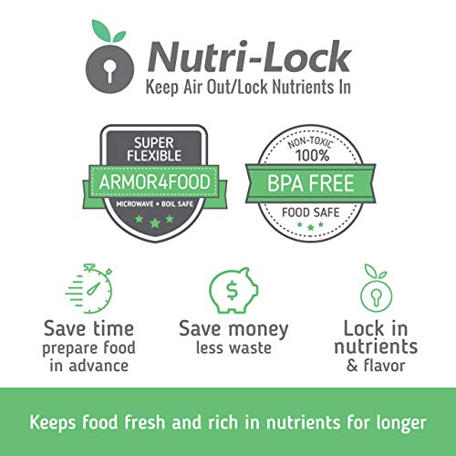 Nutri-Lock Vacuum Sealer Bags, 200 Quart Bags 8x12 Inch, Commercial Grade with BPA Free, Perfect for Sous Vide and Vac Storage