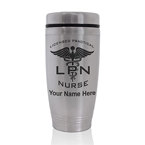 SkunkWerkz Commuter Travel Mug, LPN Licensed Practical Nurse, Personalized Engraving Included