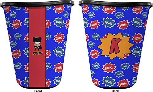 RNK Shops Superhero Waste Basket - Double Sided (Black) (Personalized)