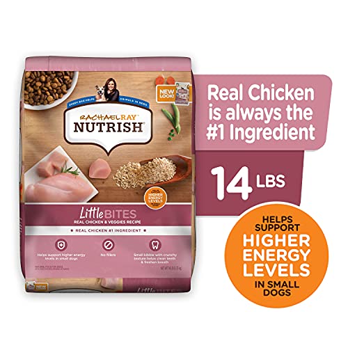 Rachael Ray Nutrish Little Bites Dry Dog Food, Chicken & Veggies Recipe for Small Breeds, 14 Pounds