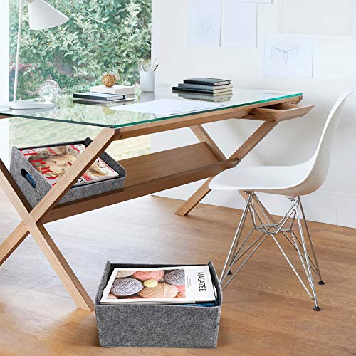Welaxy storage basket Felt Foldable Drawer Organizer bin Cube Shelf Small box for Kids Toys Books Clothes Office Bedroom Closet Babies Nursery organizing(Charcoal