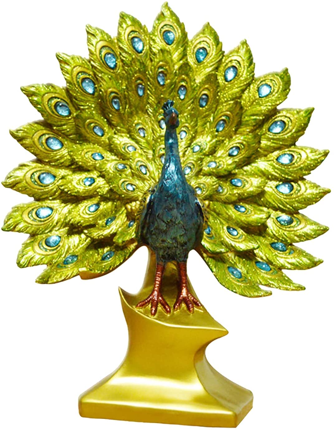 Peacock Figurine Desktop Statue Modern Peacock Ornament Desk Table Statue for Home Bedroom Living Room Garden Office - Style 03