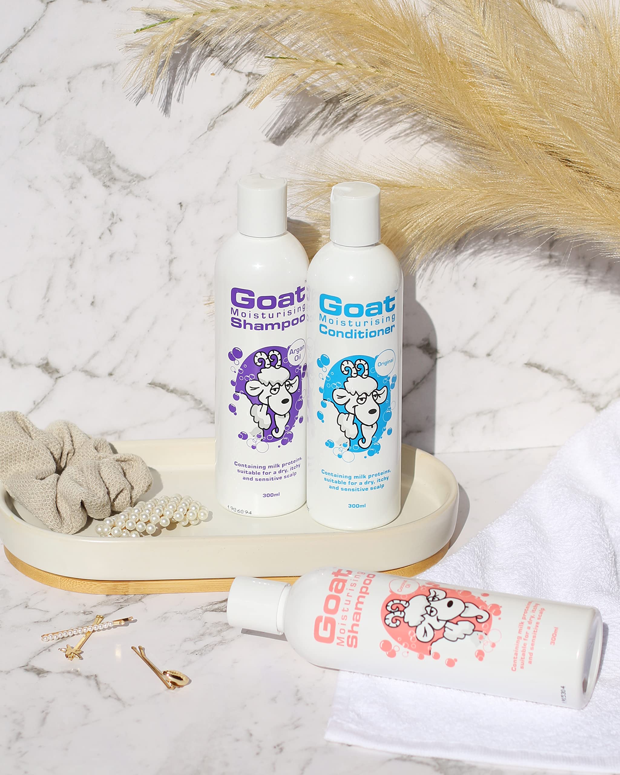 Goat Soap Moisturizing Shampoo & Conditioner Value Pack - Sulfate, Paraben, and Petrochemical Free - Shampoo and Conditioner Set - Coconut Oil