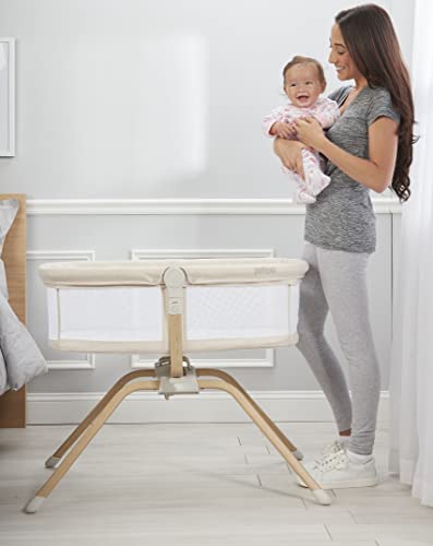 Primo Little Cloud Gliding Bassinet, Portable Folding Bassinet with Travel Bag and Removable Canopy