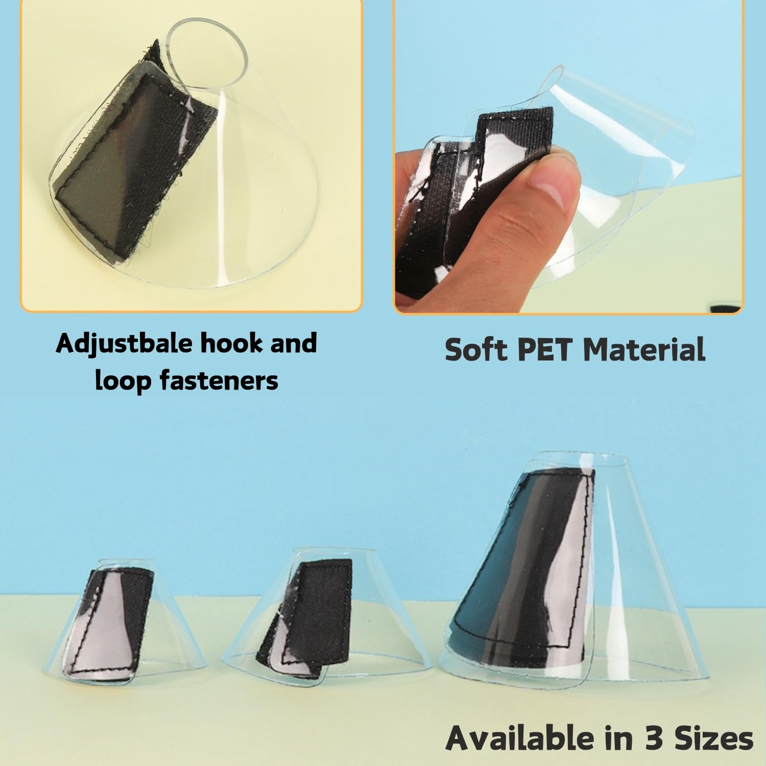 Sugar Glider Recovery Cone - Adjustable Protection Collar Soft Recovery Collar for Rat Bird Hamster Rabbit Guinea Pig After Surgery Wound Healing Elizabeth Neck E Collar for Small Animal (M (6-12cm))