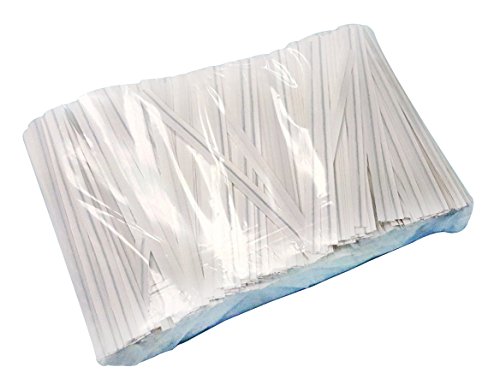 NiftyPlaza 4" Length Twist Ties, 2000, White Plastic Coated, No Rip, Paper Ties Cello, Party Favor Treat Bags, Small Orders Packaging, Closures to Secure Your Product (2000, White)