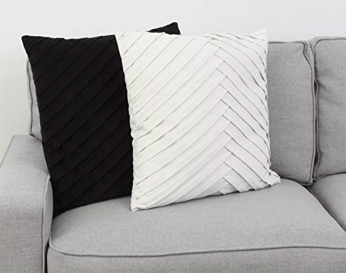 Thro by Marlo Lorenz Velvet Pillow, 1 Count (Pack of 1), Soft White