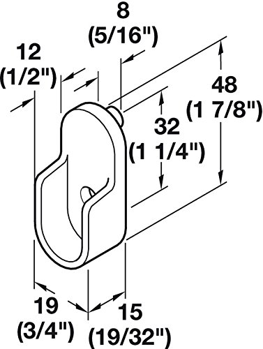 Pair Nickel-Plated Wardrobe Tube Support with Dowels, for Insertion into 32 mm System Holes