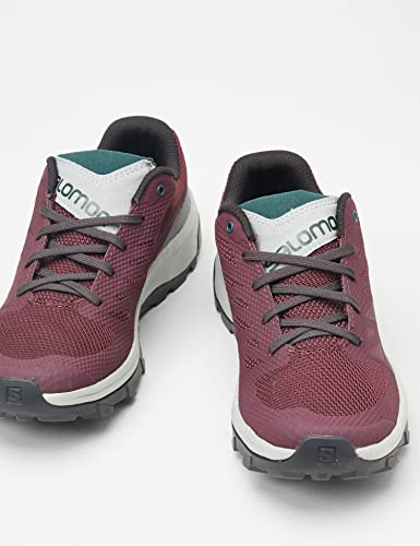 Salomon Outline Hiking Shoes for Women, Wine Tasting/Quarry/Green Gables, 6
