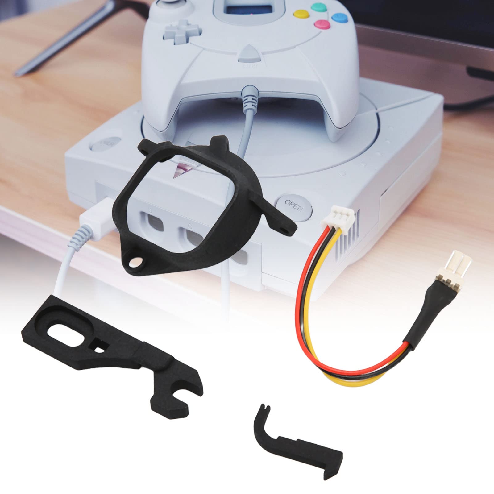 Mini Fan 3D Print Mount Kit, Stable Console Brushless Mount Professional Keep Silent for Game Controller