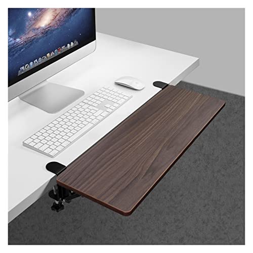 DLOETT Wooden Desk Extender Design Large Space Foldable Structure Clamp- on Keyboard Tray Elbow Arm Support for Desk