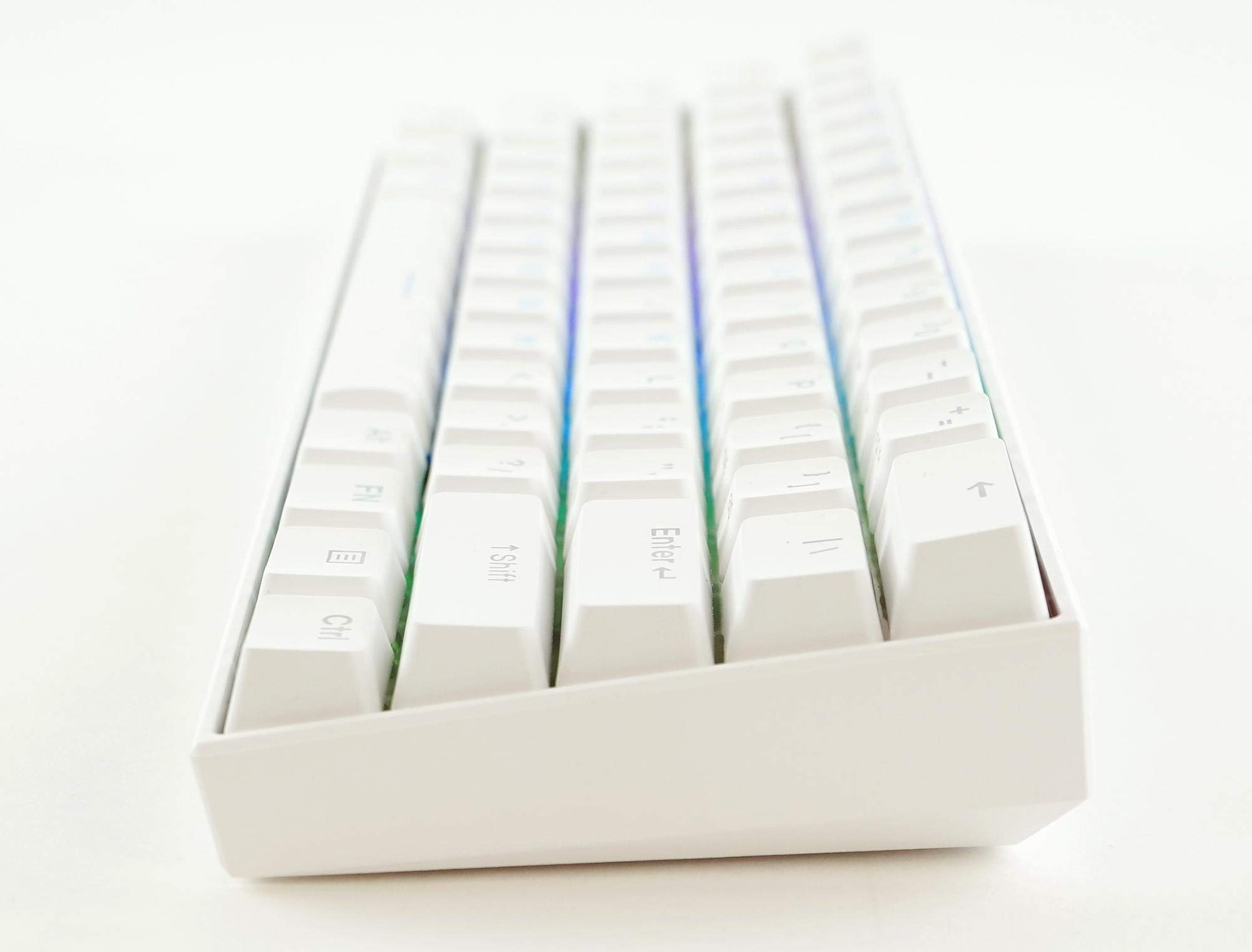 Obinslab Anne 2 Pro Mechanical Gaming Keyboard 60% True RGB Backlit - Wired/Wireless Bluetooth 4.0 PBT Type-c Up to 8 Hours Extended Battery Life, Full Keys Programmable (Gateron Red, White)