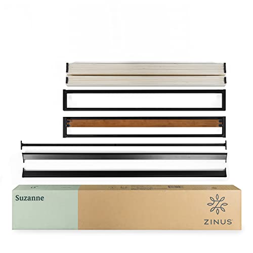 ZINUS GOOD DESIGN Award Winner Suzanne 6 Inch Bamboo and Metal Platforma Bed Frame / No Box Spring Needed / Wood Slat Support, Chestnut Brown, King