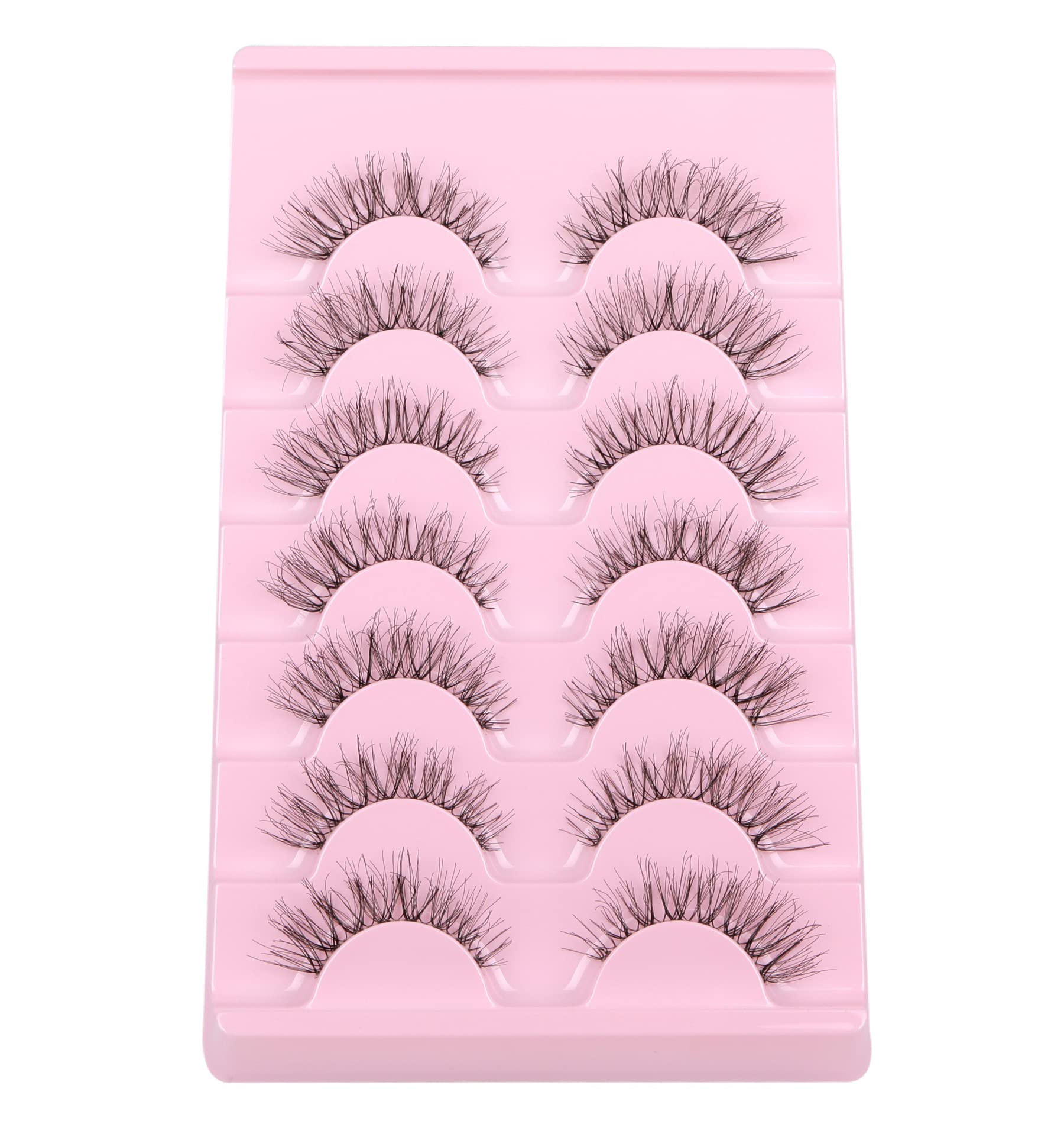 Lashes Wispy Natural Look Cat eye Fluffy Electric False Eyelashes Lvmixwig Clear Band Faux Mink EyeLashes Handmade Reusable Ruffle Silk Lashes Pack